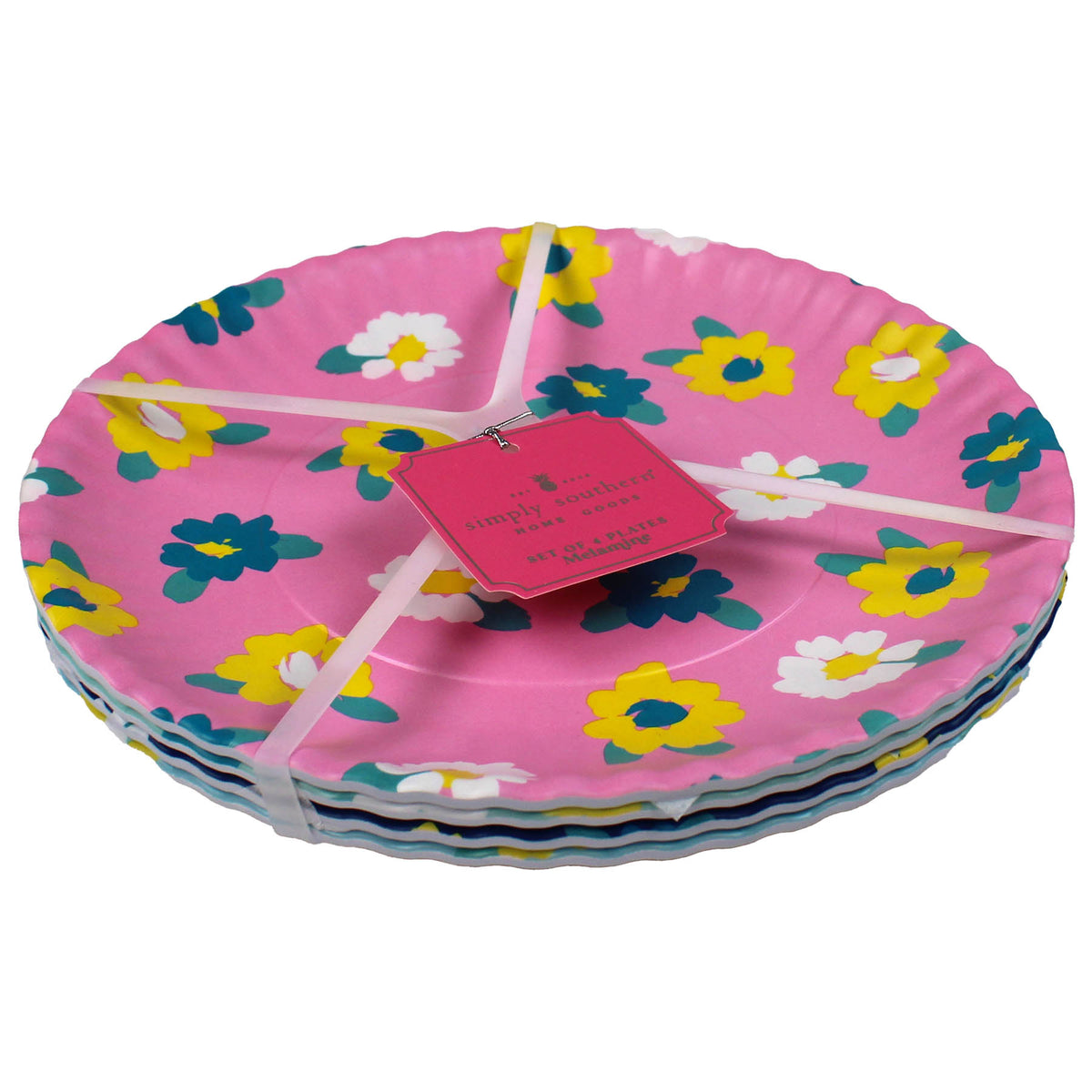 Simply Southern Melamine Reusable Plates - 4-Pack, Flower Print ...