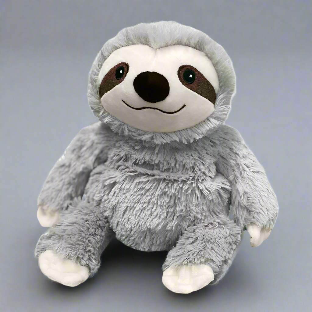 Warmies Gray Sloth Microwavable Weighted Calming Stuff Animal Plush ...